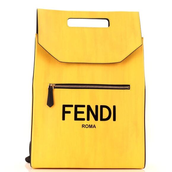Fendi | Bags | Fendi Day Pack Backpack Leather Yellow | Poshmark